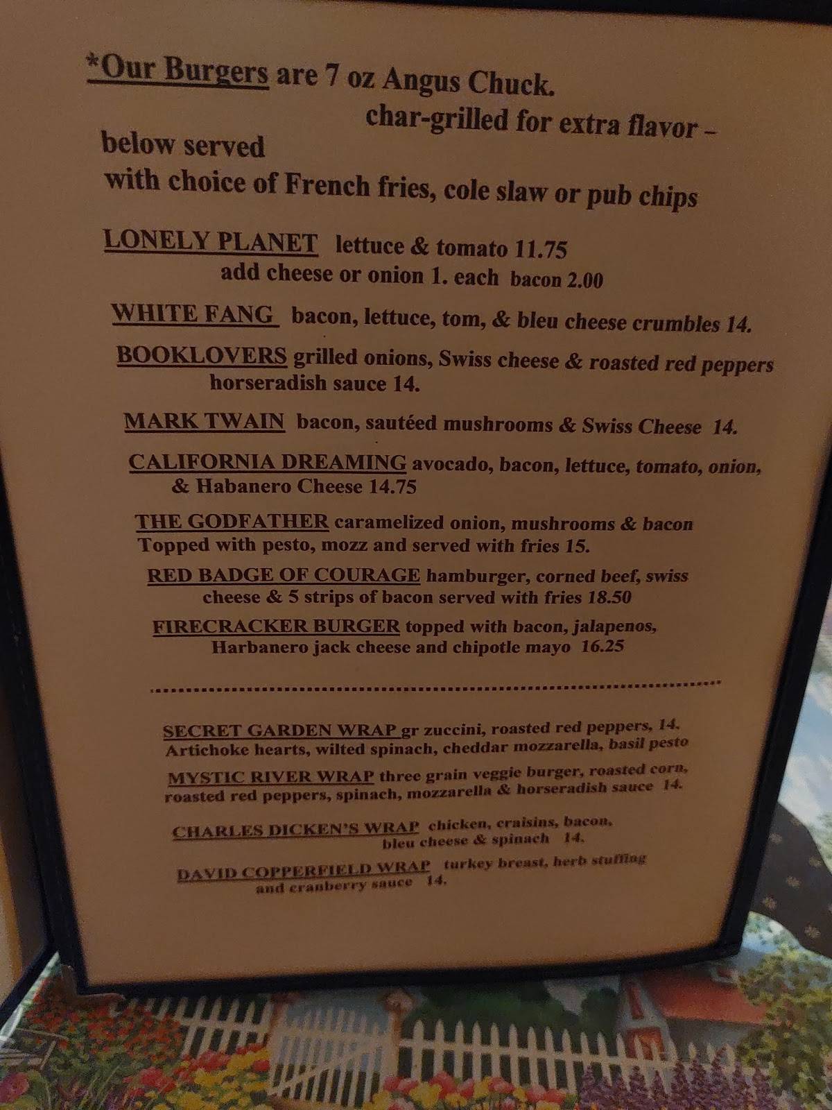 Menu at The Traveler Restaurant, Union