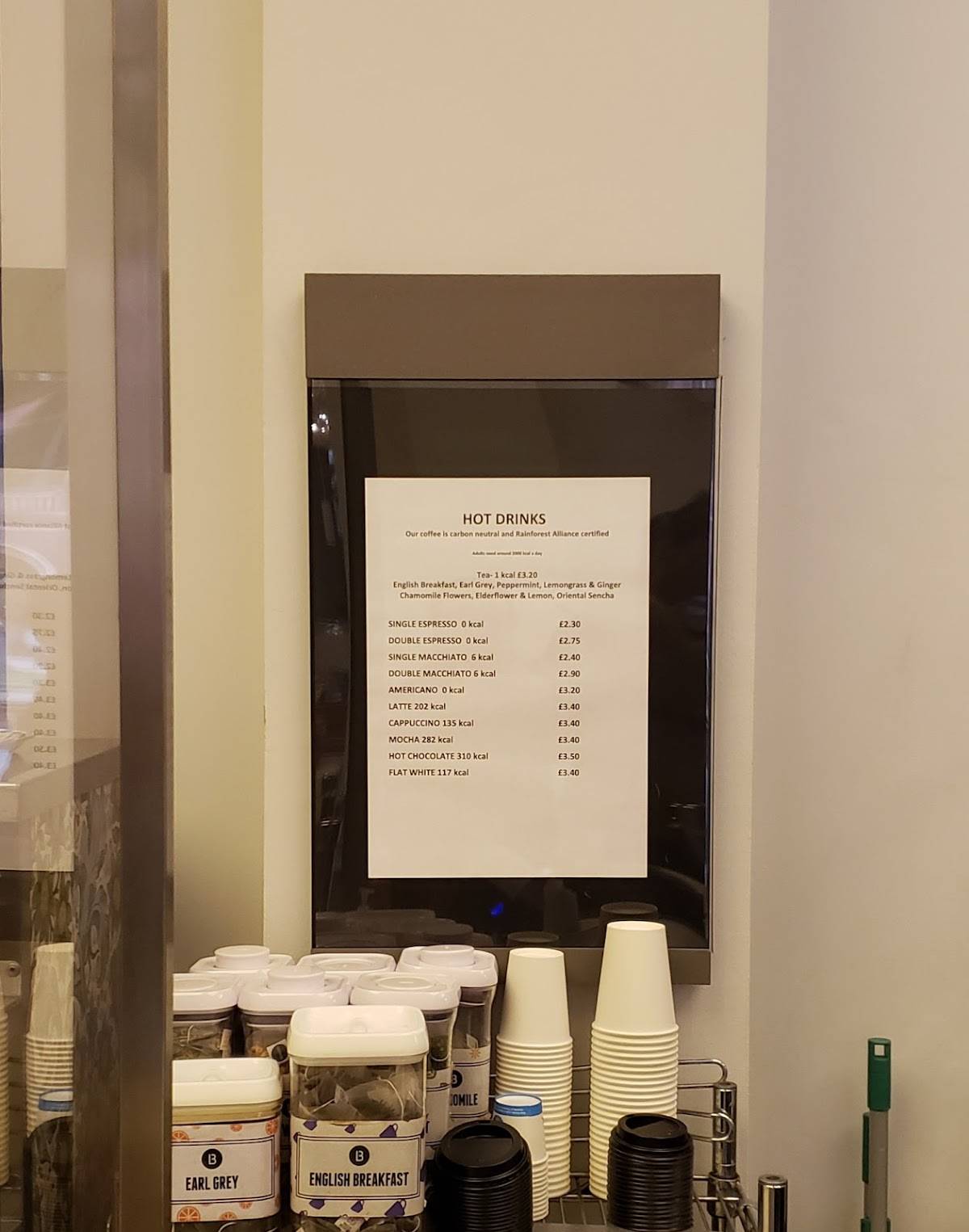 Menu at The V&A Cafe, London