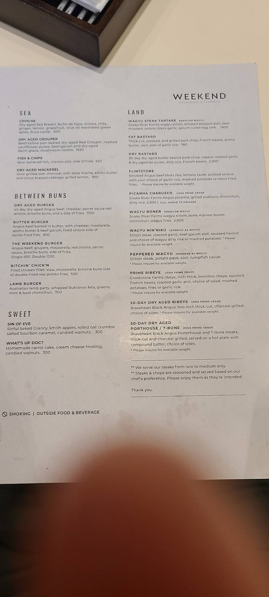 Menu at The Weekend pub & bar, Cebu City, 88th Ave