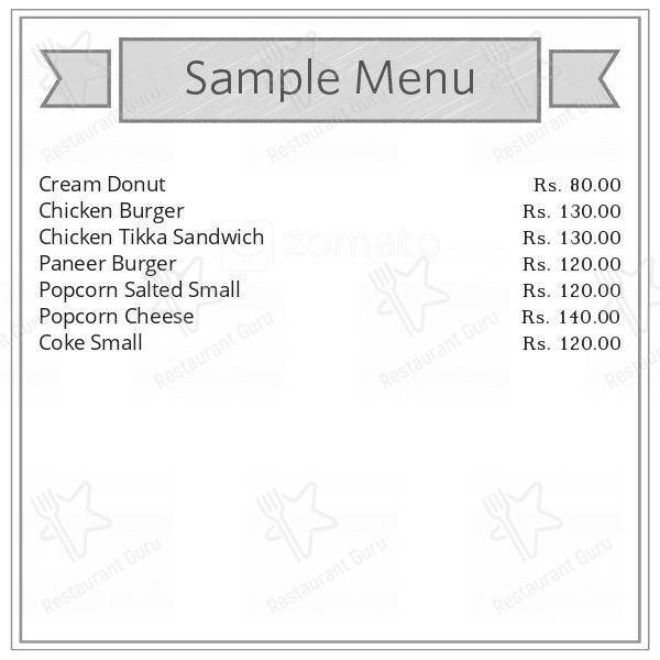 Menu at PVR Café, Thiruvananthapuram, Kripa Cinemas