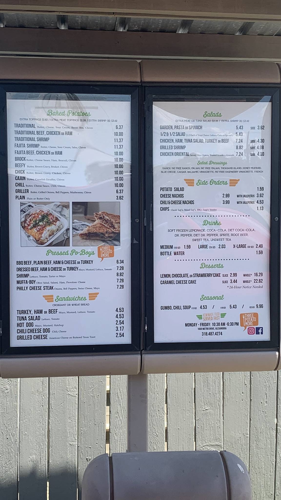 Menu at Three Potato More restaurant, Alexandria