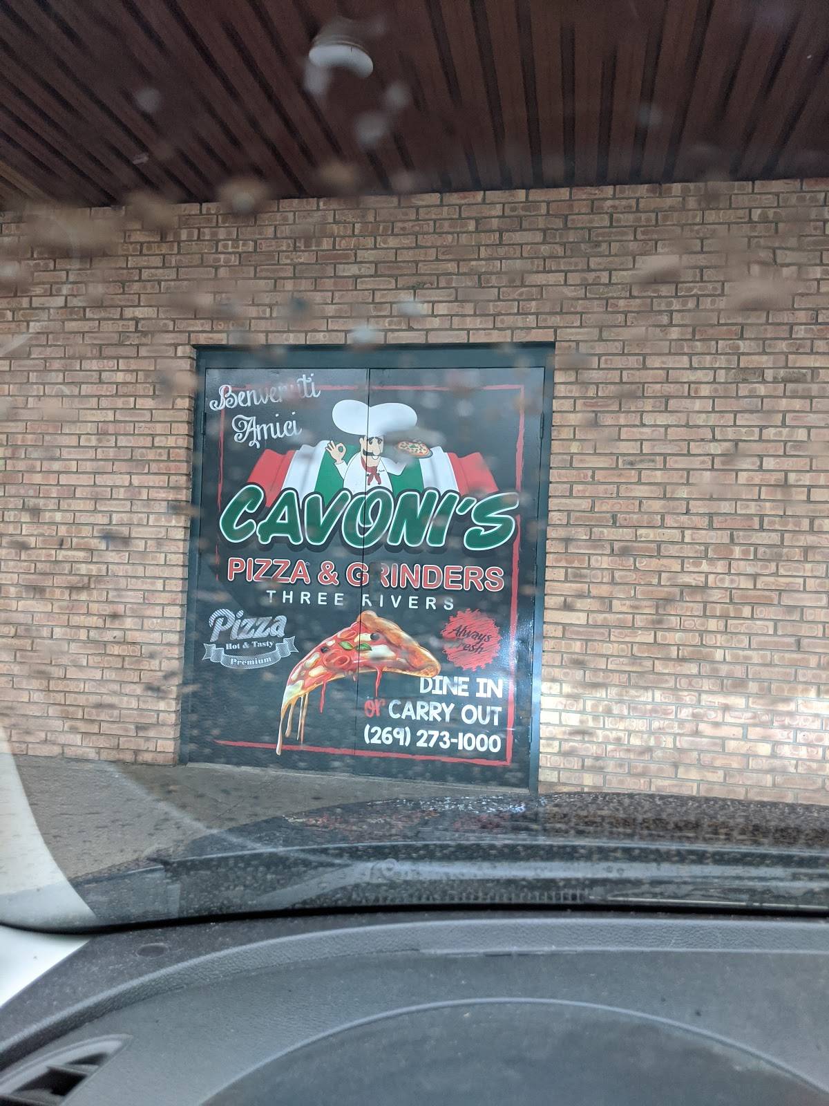 Menu at Cavoni's Pizza pizzeria, Three Rivers