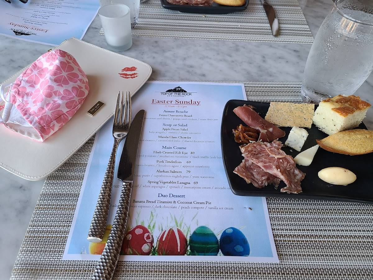 Menu at Top of the Rock Restaurant, Tempe