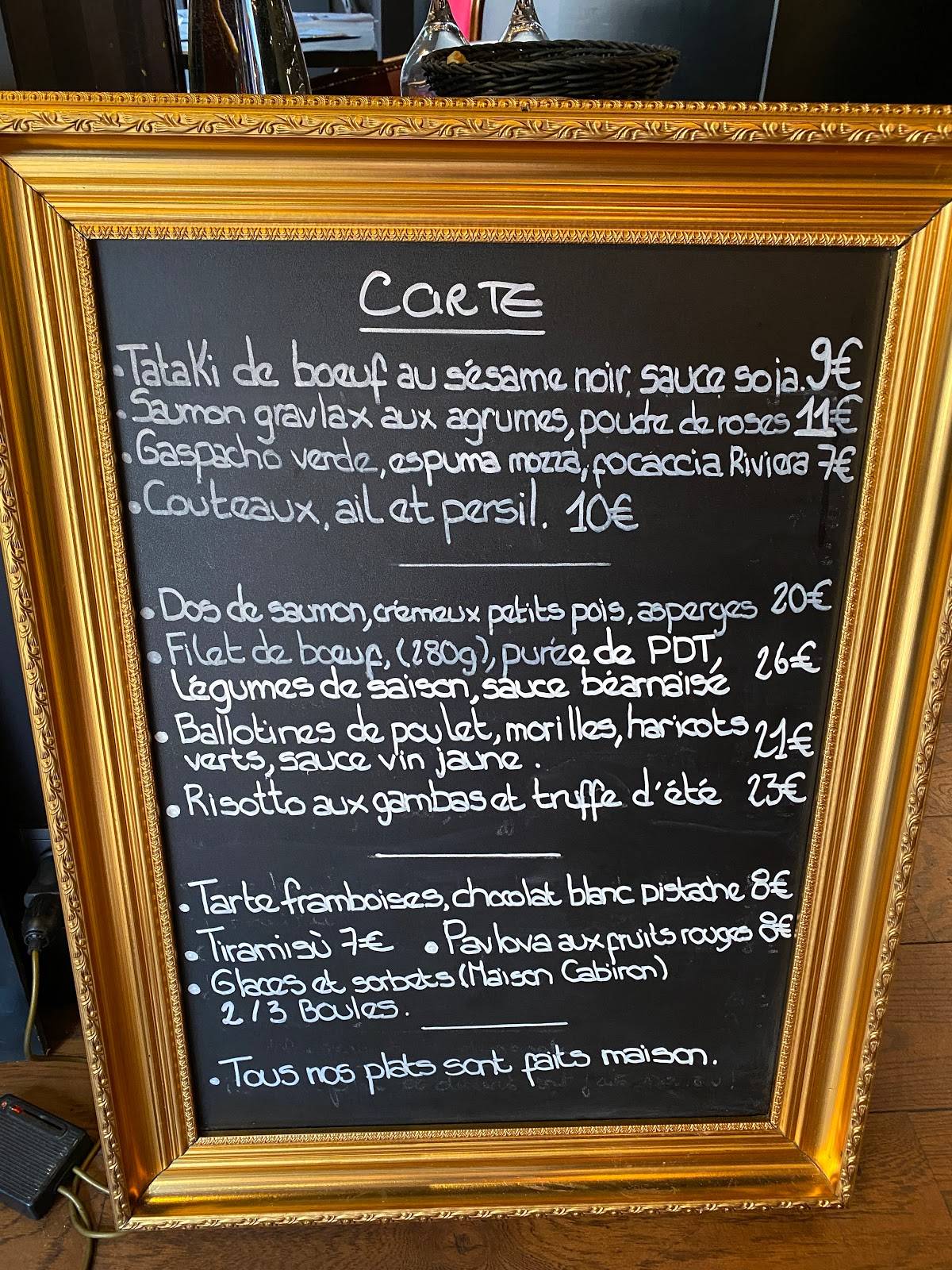 Menu au LES ENFANTS TERRIBLES restaurant, Toulouse