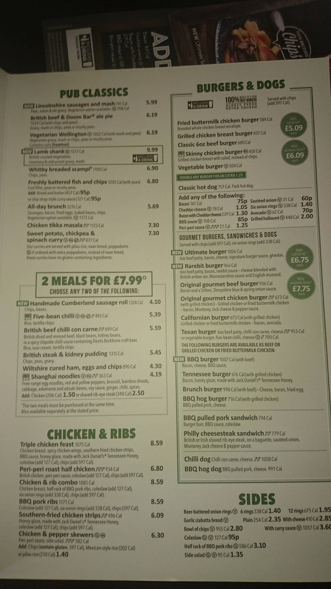 Menu at Troll Cart Wetherspoons Great Yarmouth pub & bar, Great Yarmouth