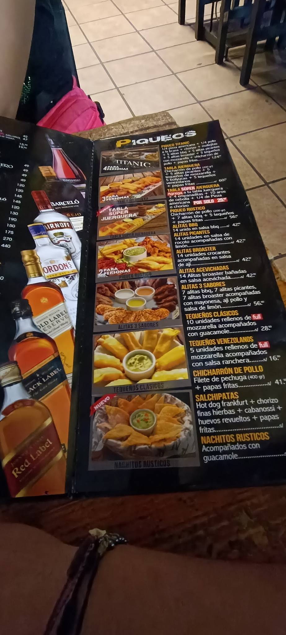 Carta del restaurante Rustica, Trujillo, Av. Larco 699 URB