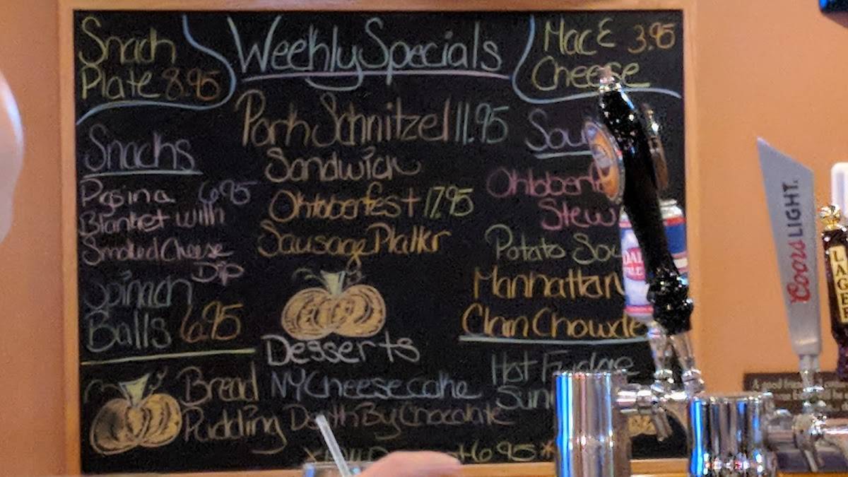 Menu at Turbotville Public House, Turbotville