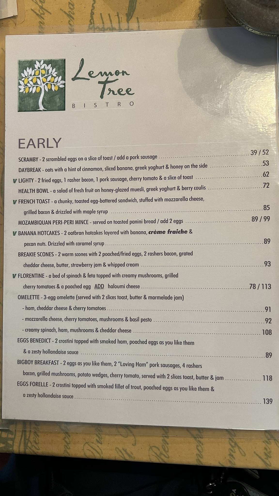 Menu at The Lemon Tree Farm Shop & Bistro restaurant, Underberg