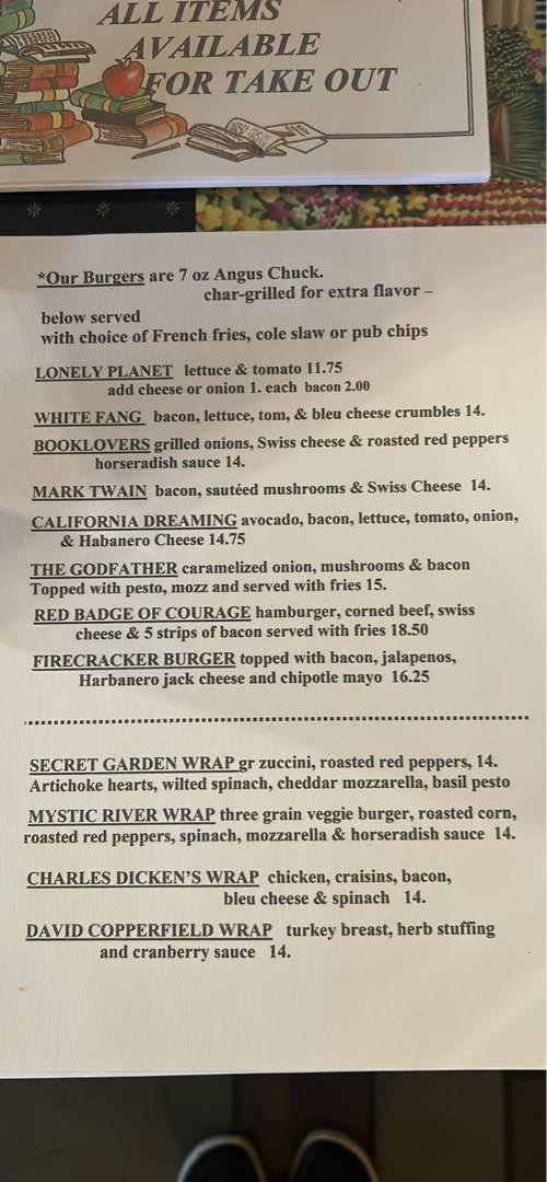 Menu at The Traveler Restaurant, Union