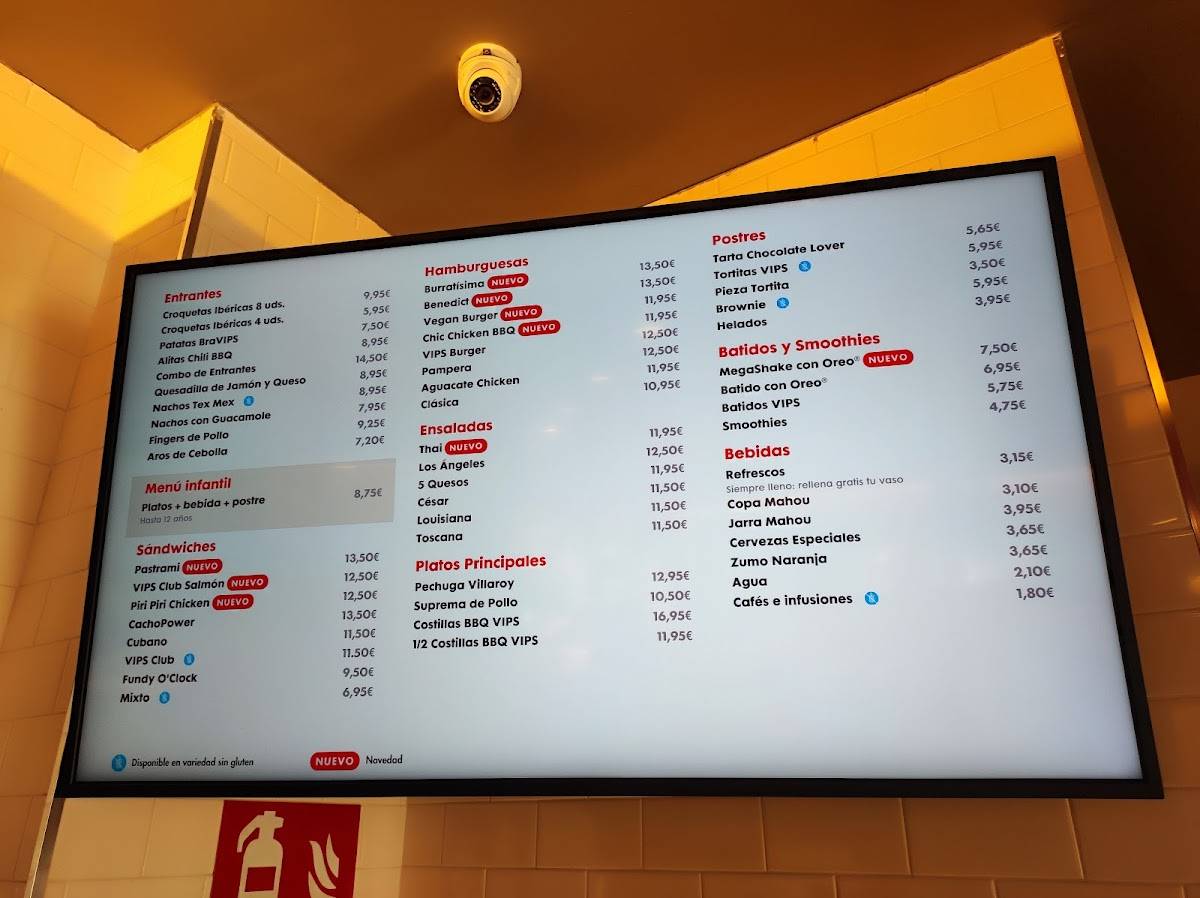 Carta del restaurante VIPS Smart, Aranjuez