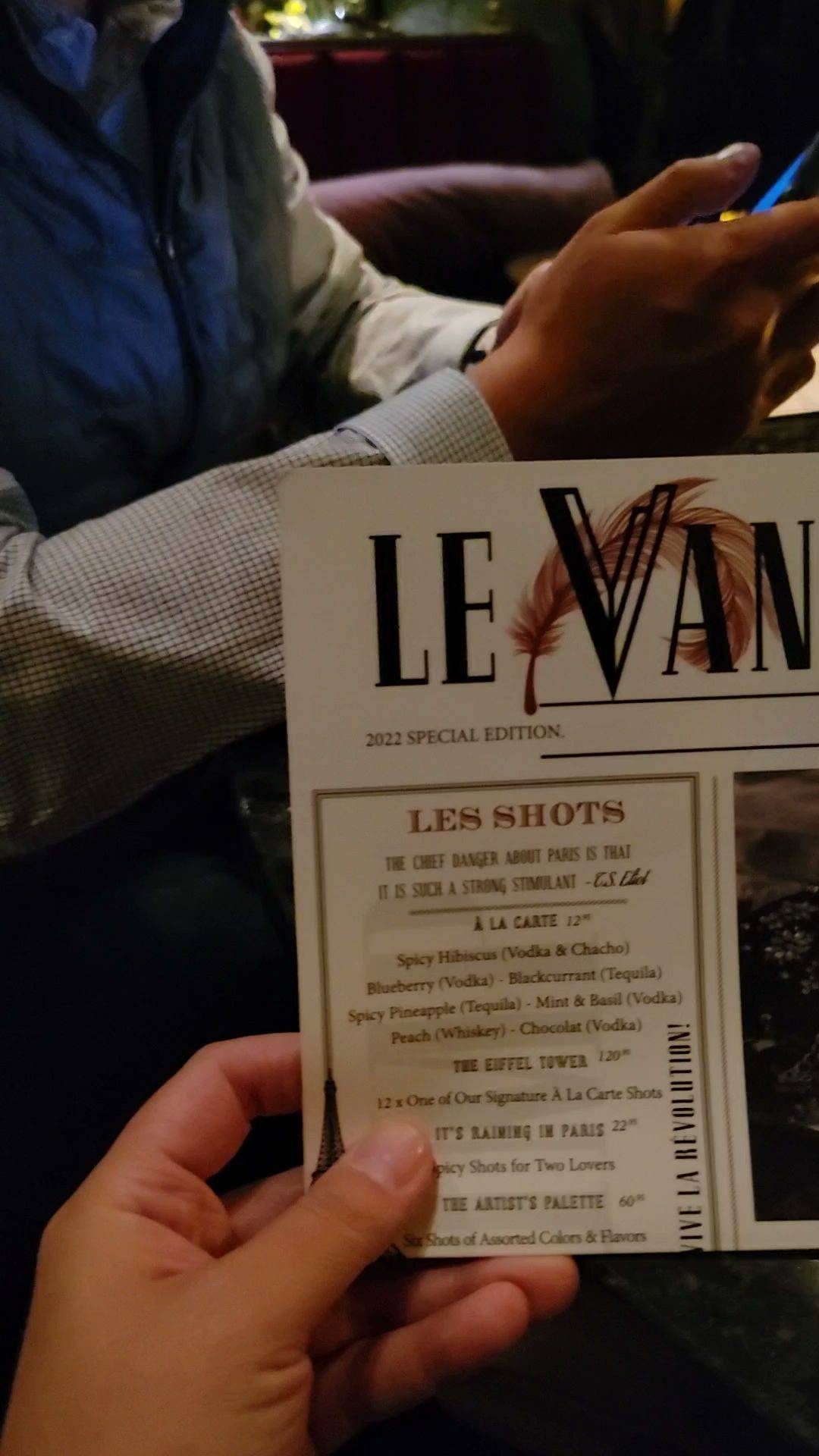 Menu at Vanderpump à Paris pub & bar, Las Vegas