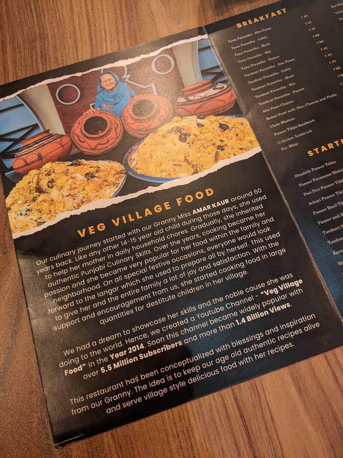 Menu at Veg Village Food, Chandigarh