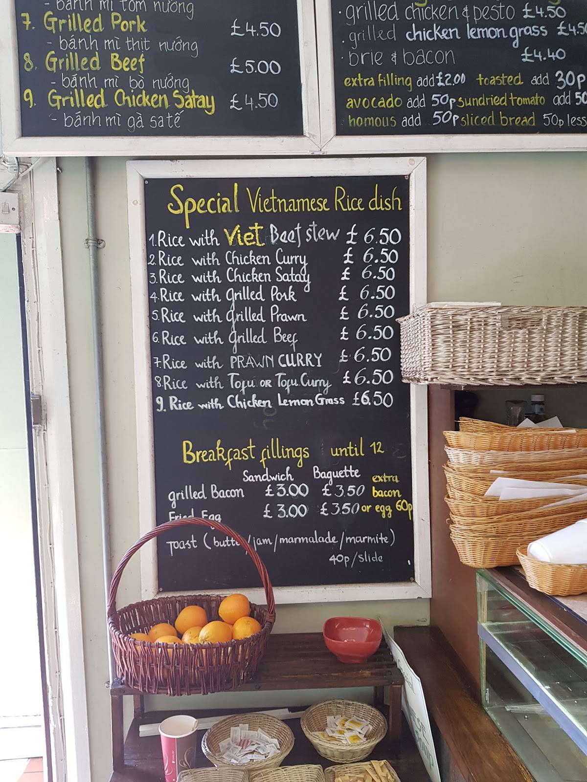 Menu at Viet Cafe, London, 75 Denmark Hill