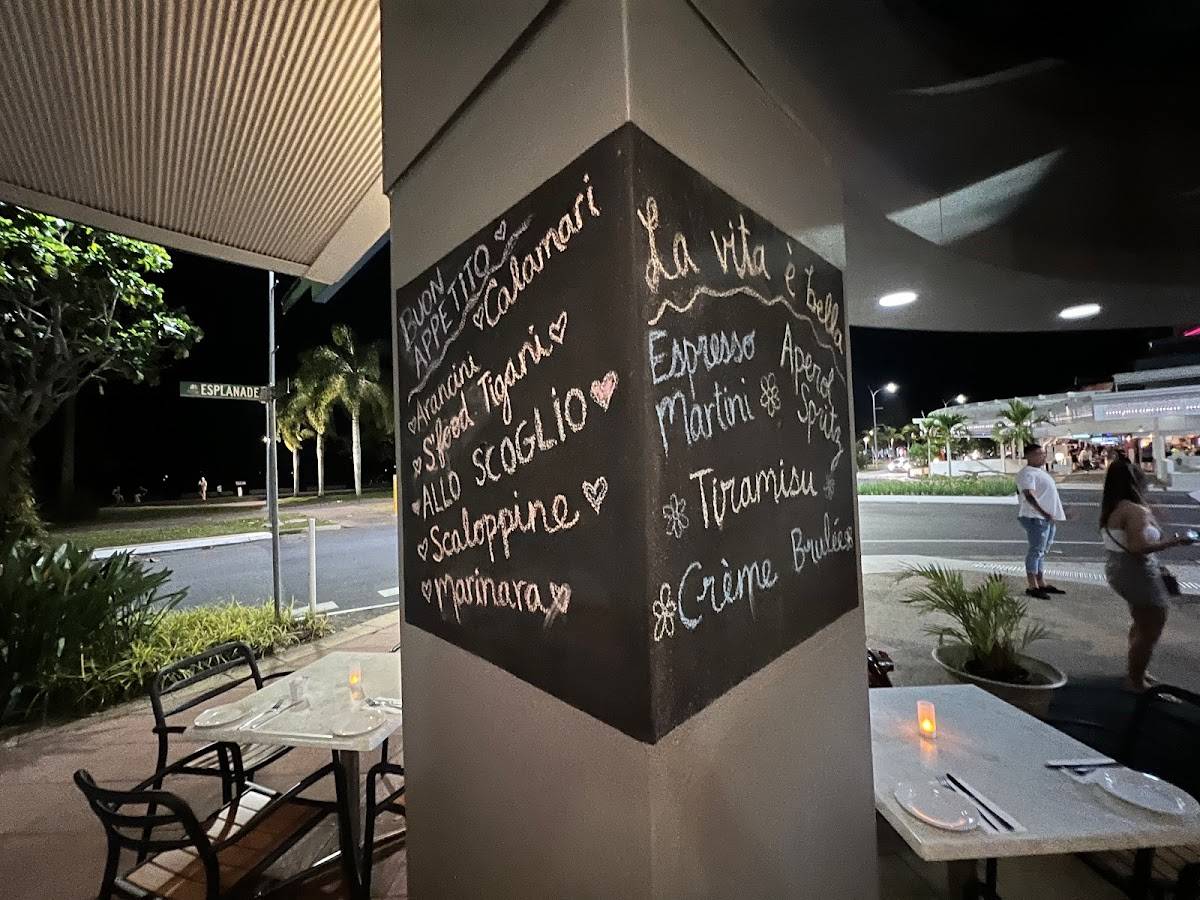 Menu at Villa Romana restaurant, Cairns, 99 Esplanade