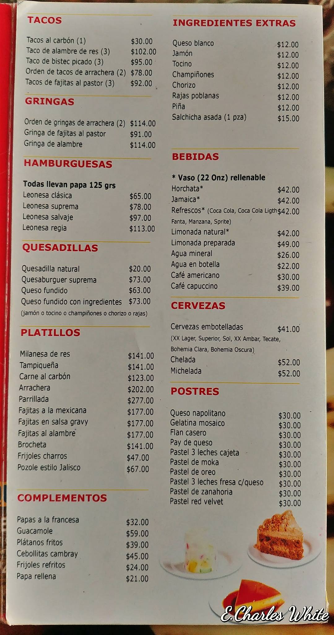 Carta del restaurante Grupo Leo, Villahermosa, Av Paseo Tabasco 429