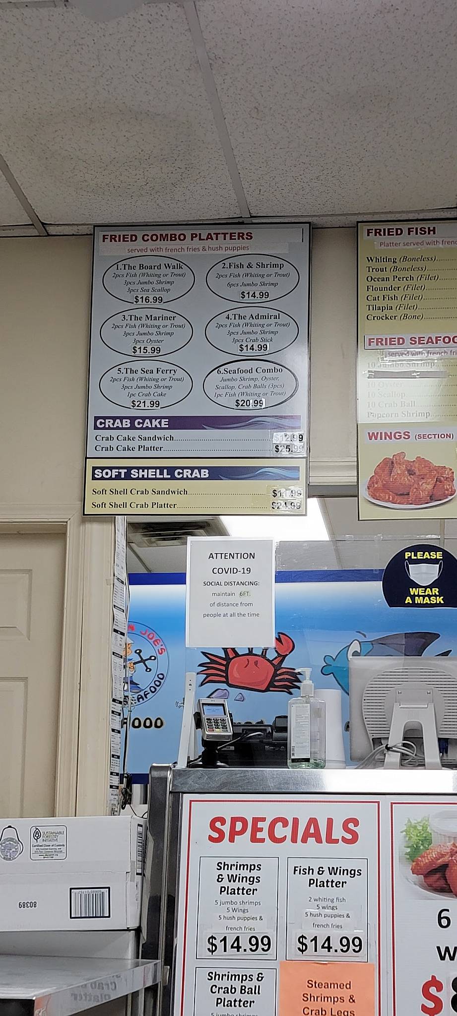 Menu at Captain Joe Crab & Seafood restaurant, Waldorf