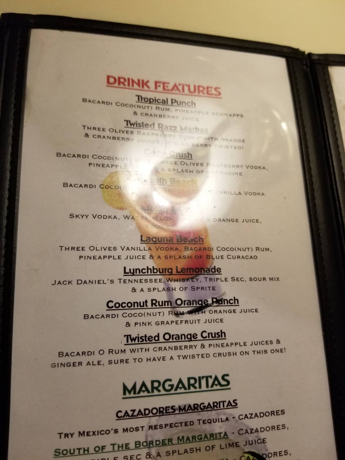 Menu at Bull N' Claw restaurant, Wells