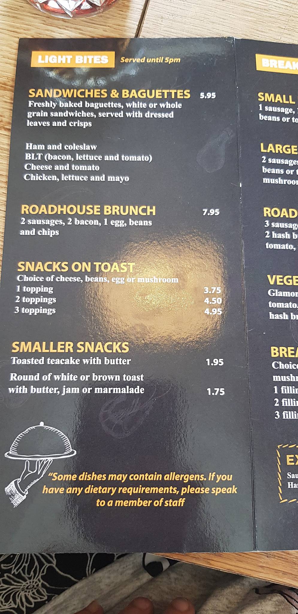 Menu at Roadhouse Whitland restaurant, Whitland, Abbey Road