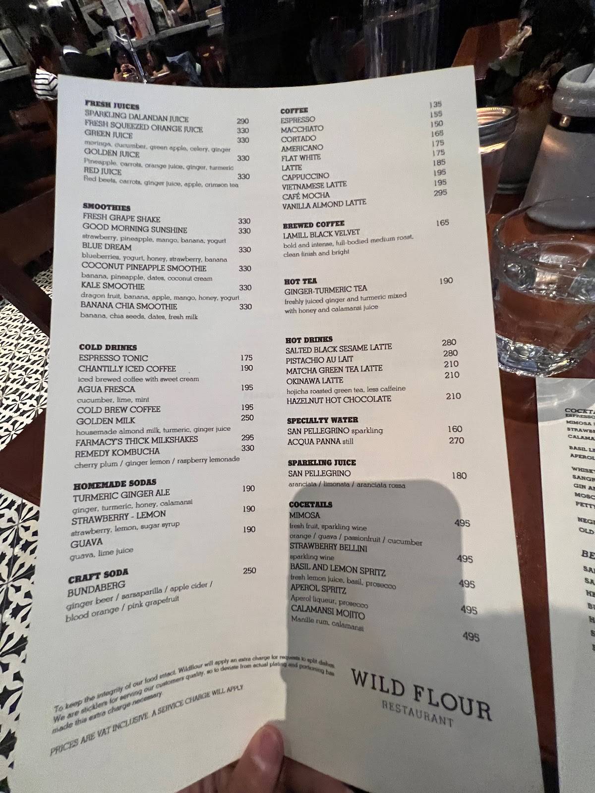 Menu at Wildflour Restaurant - BGC, Taguig, Ground Floor Six/NEO 4th Avenue