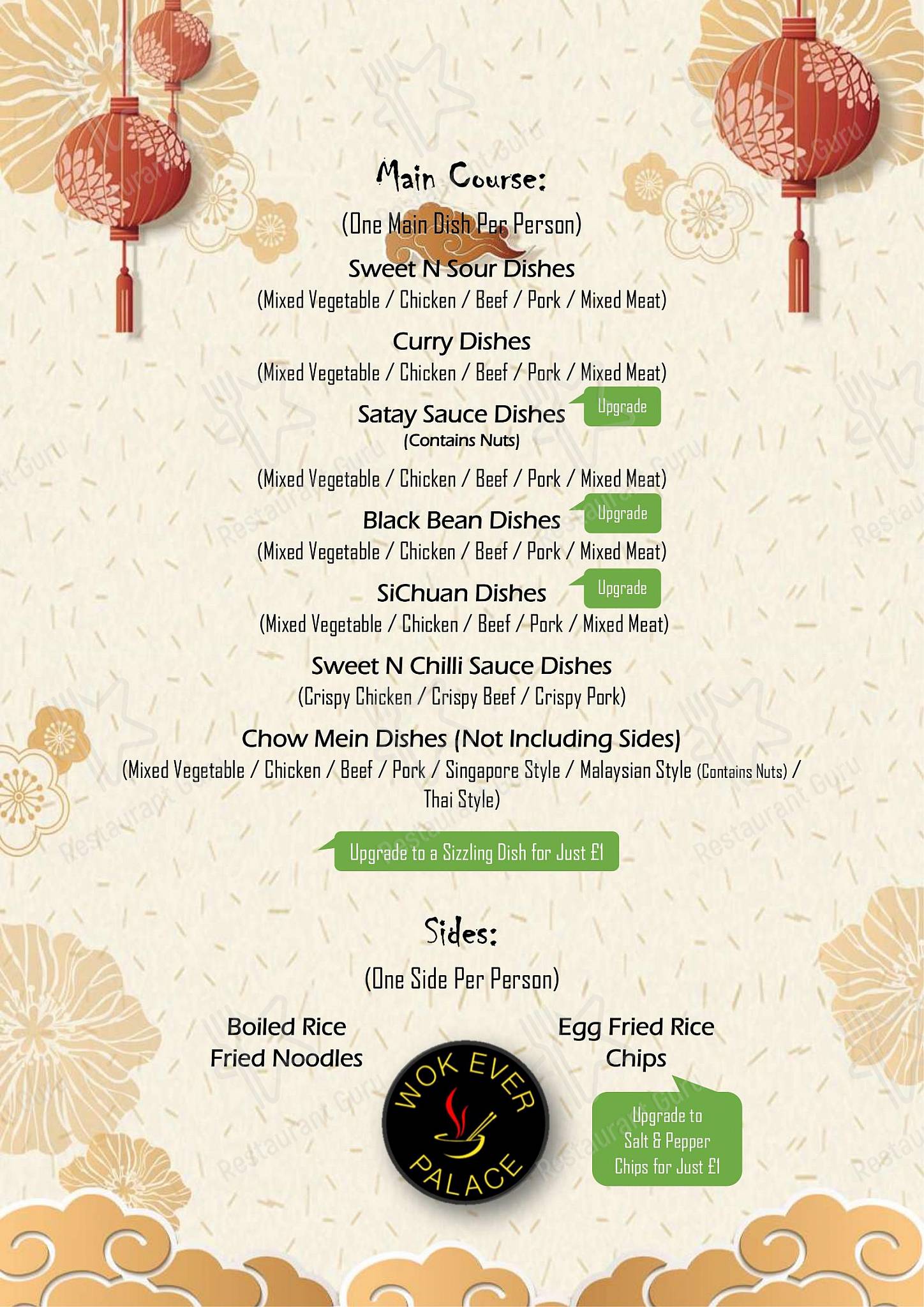 Menu at Wok Ever Palace pub & bar, Cleckheaton