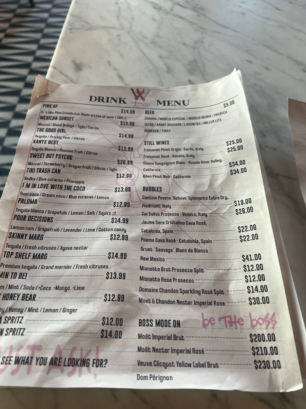 Menu at Wonderland Kitchen & Cocktails pub & bar, Raleigh