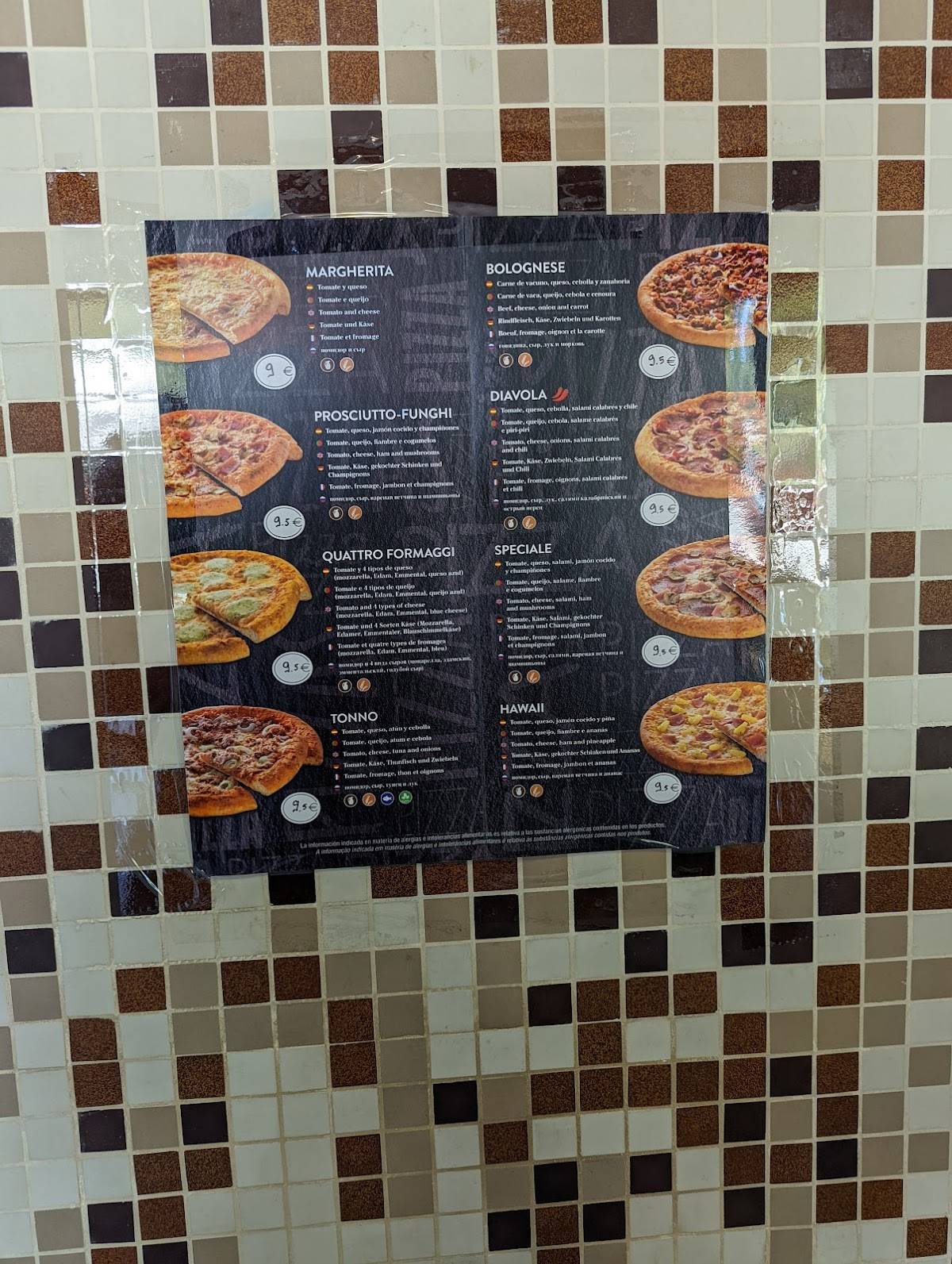 Menu at Yakari Café, Lisbon