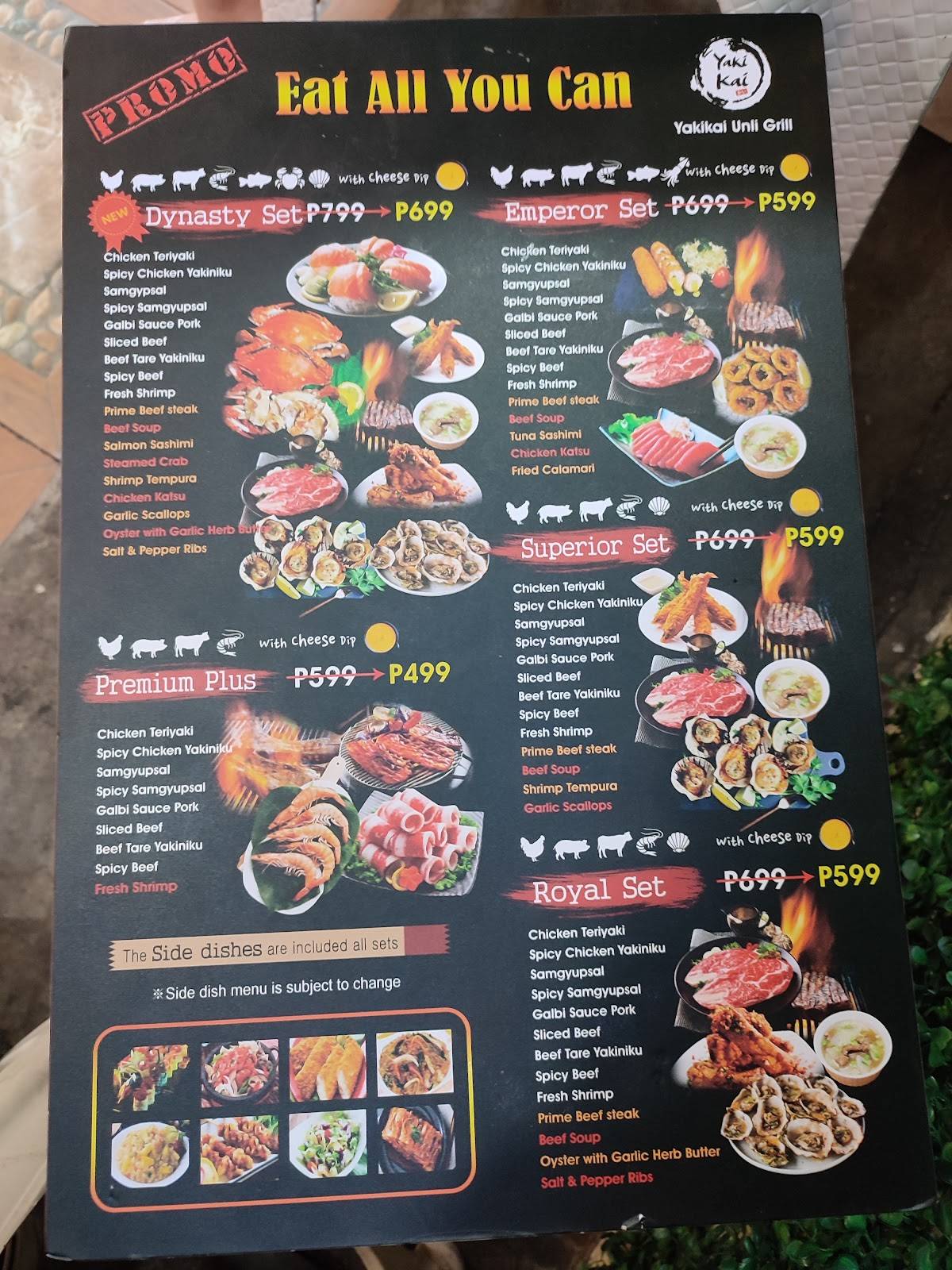 Menu at Yakikai Unli Grill restaurant, Quezon City