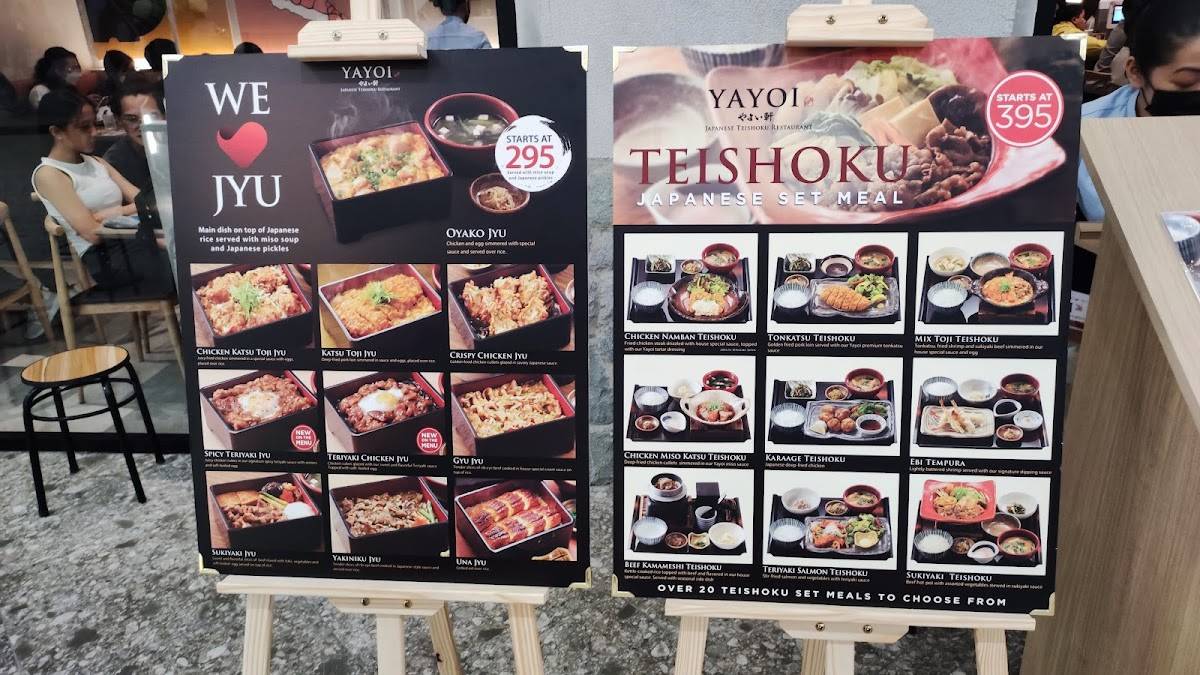 Carta de Yayoi Teishoku Restaurant - Baguio, Baguio
