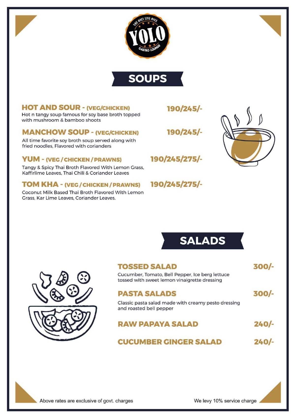 Menu at Yolo Gastro Lounge, Pune, 8th Floor