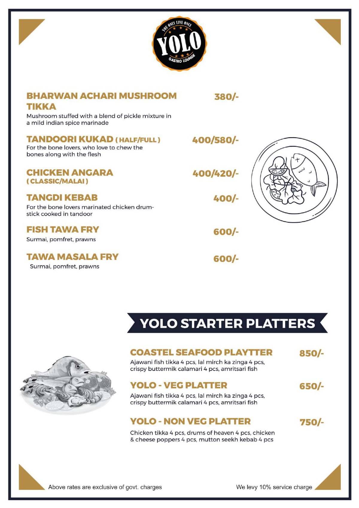 Menu at Yolo Gastro Lounge, Pune, 8th Floor