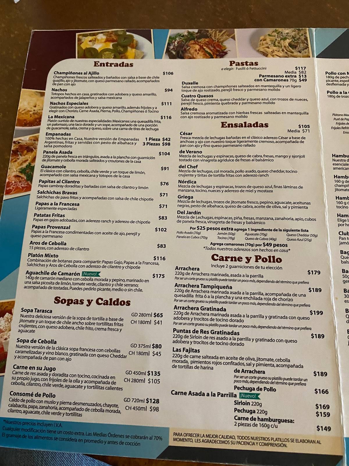 Carta de Café El Colibrí, Zapopan, Av. de Las Fuentes 68