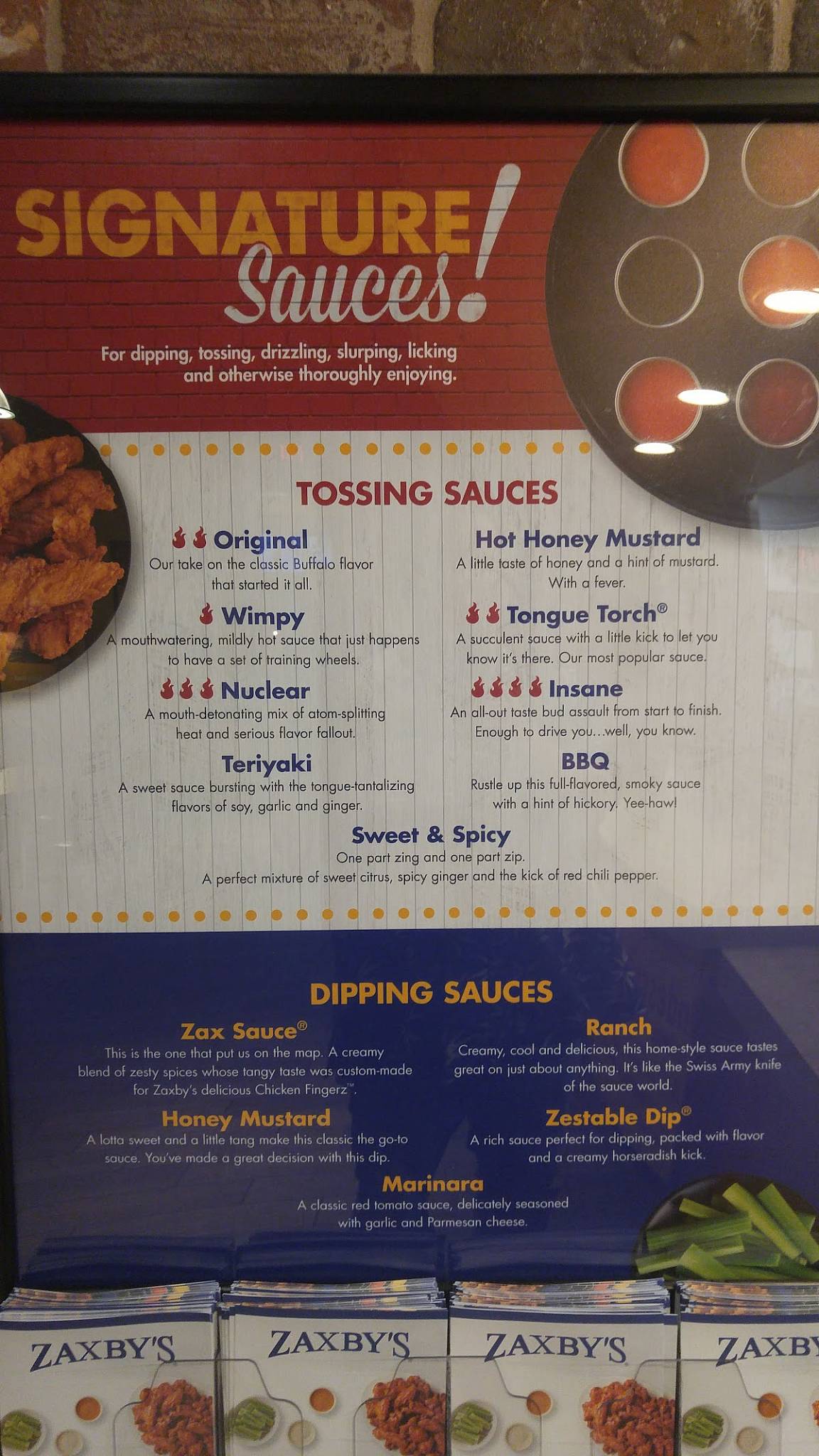 Menu at Zaxby's Chicken Fingers & Buffalo Wings fast food, Largo