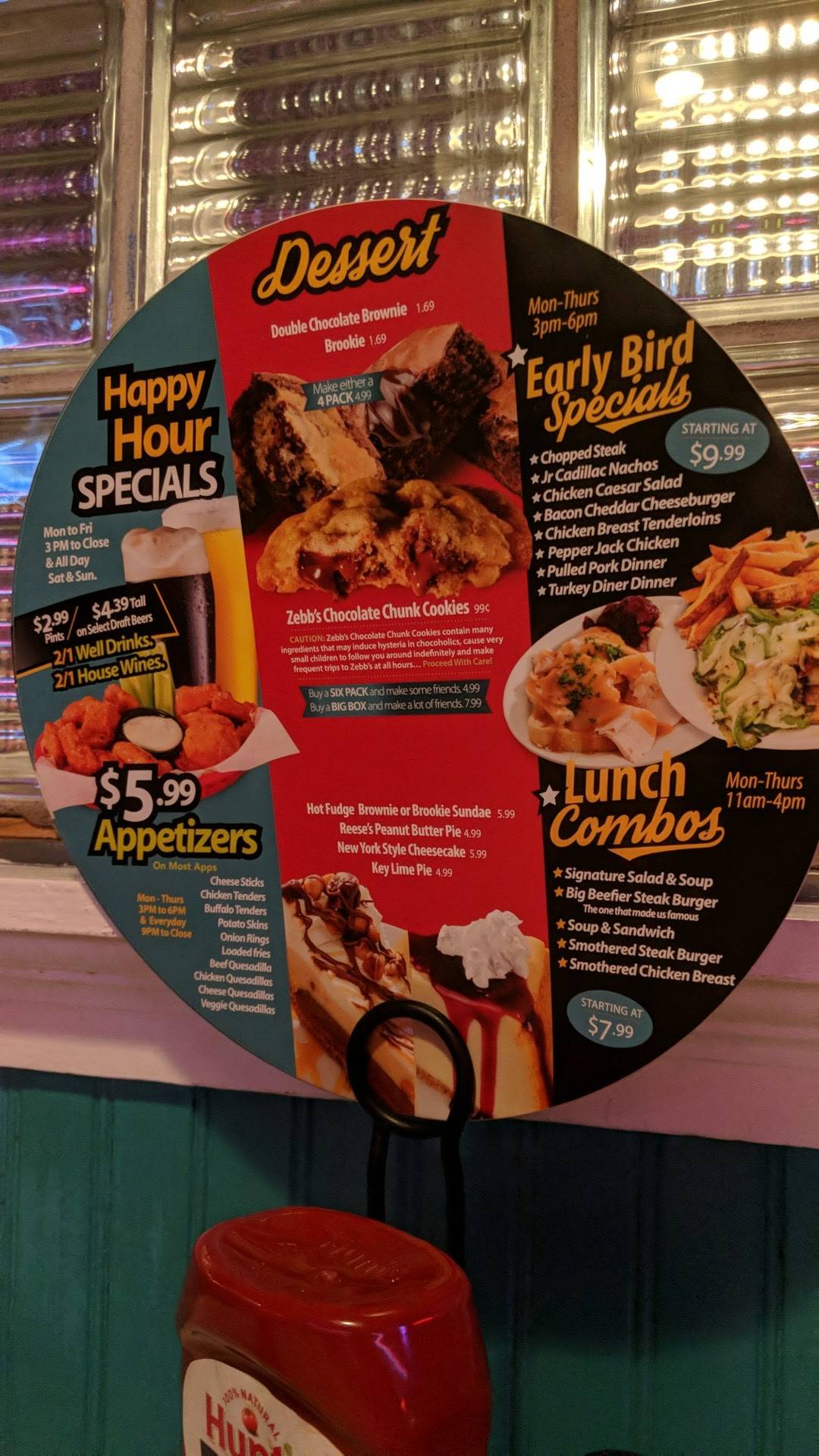 Menu at Zebb's Deluxe Grill & Bar, Mattydale