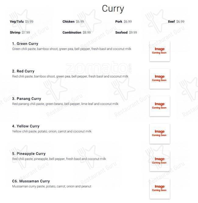 Menu at Zenna Thai & Japanese Restaurant, Plano, N Central Expy