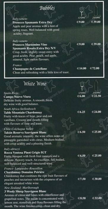 Menu at Toddys Bar & Brasserie, Dublin