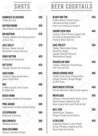 Menu at Zero40 Brewing, Hyderabad, 271-A