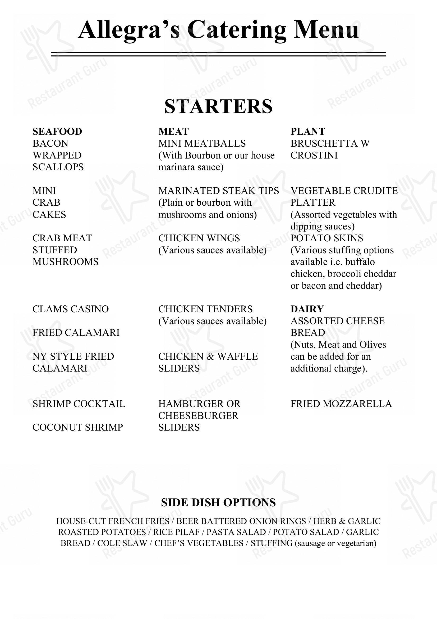 Menu at Longley's Restaurant (formerly Allegra's), Branford, 249 W Main ...