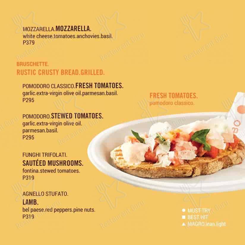 Menu at CIBO - Greenbelt 5 restaurant, Makati, 2F