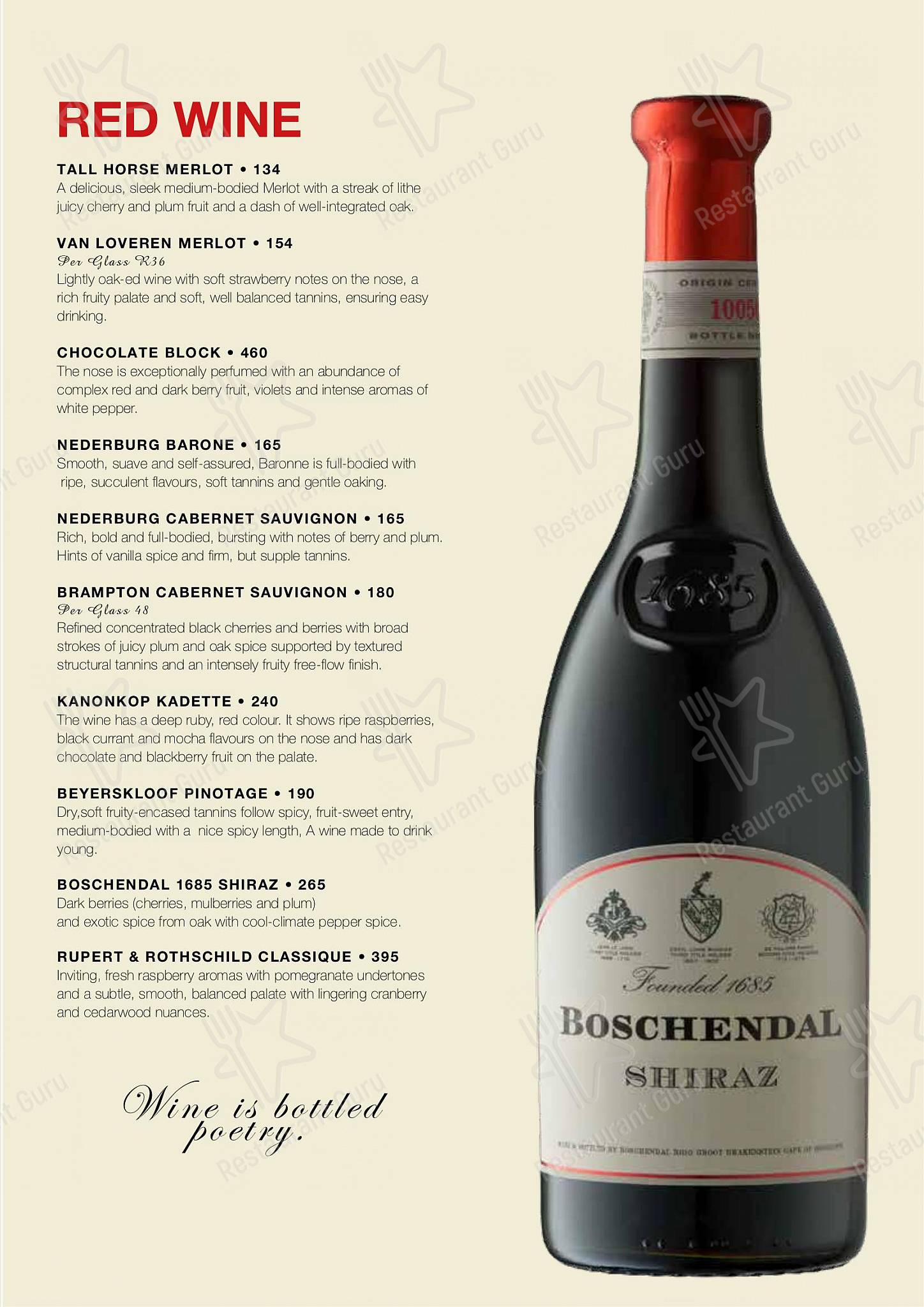 Menu at Cappello umhlanga restaurant, Durban, Shop R 34