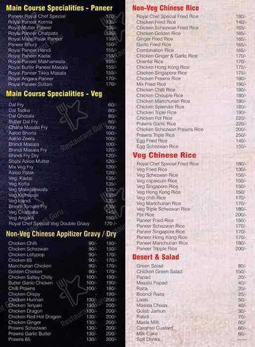 Menu at The Royal Chef, Mumbai, Shop No.17