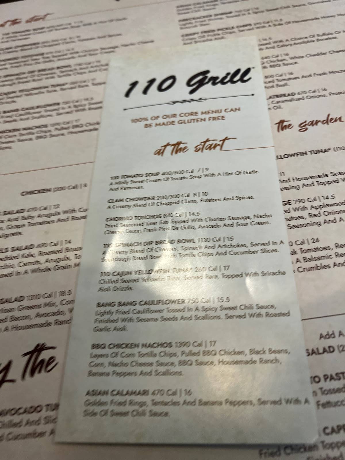 Menu at 110 Grill Haverhill pub & bar, Haverhill