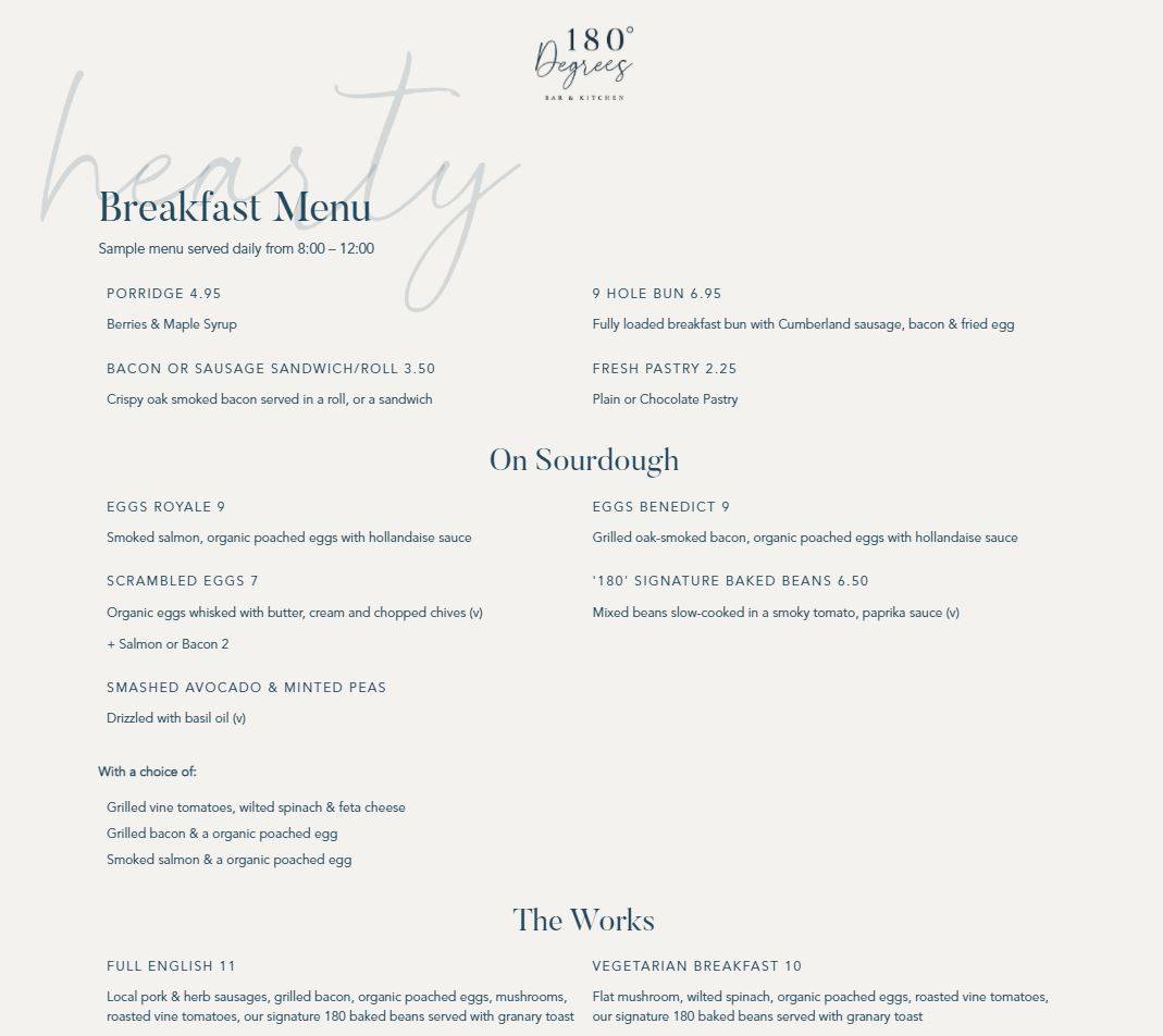 Menu at 180 Degrees Bar & Kitchen, Haywards Heath, Staplefield Rd