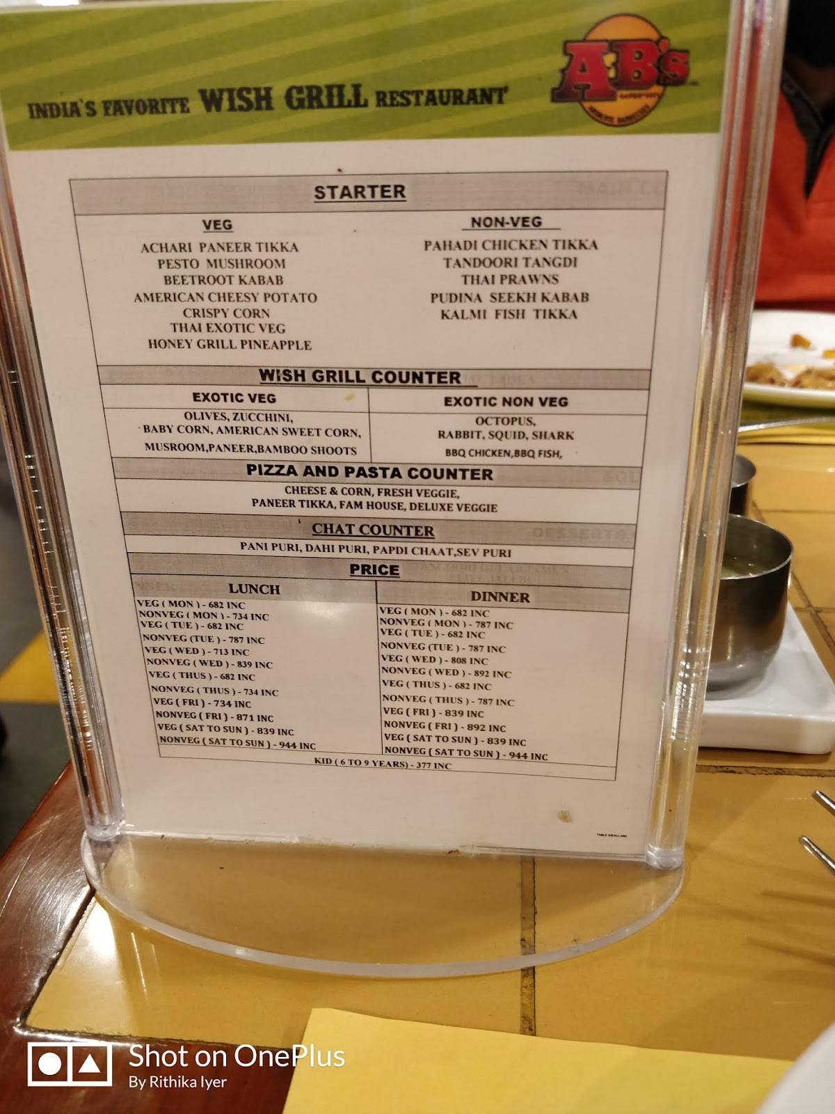 Menu at AB's - Absolute Barbecues Powai, Mumbai, Mumbai