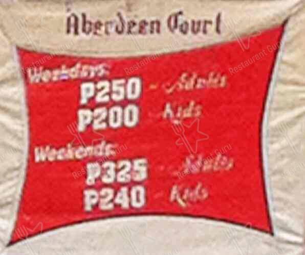 Menu at Aberdeen Court restaurant, Quezon City, Quezon Ave