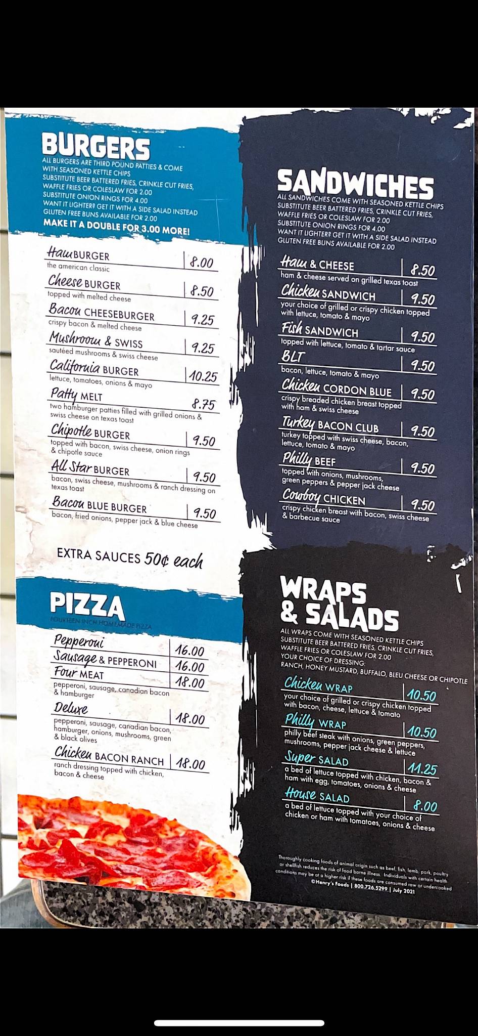 Menu at All Stars Sports Bar & Grill, Saint Rosa