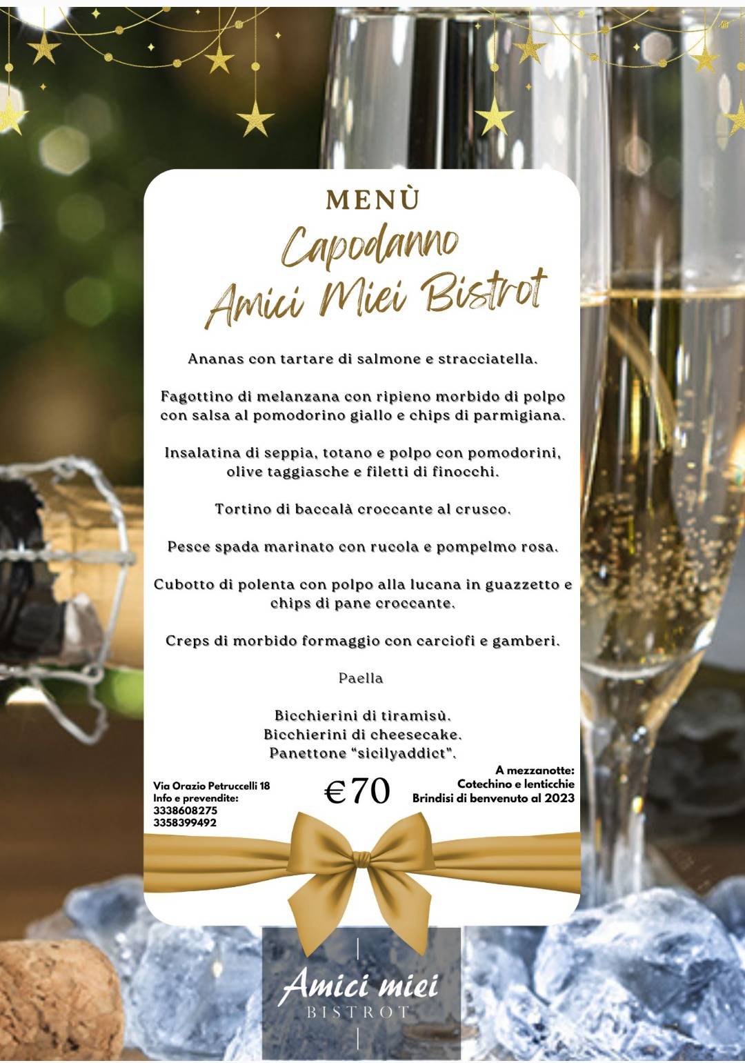 Menu da Amici Miei Bistrot ristorante, Potenza