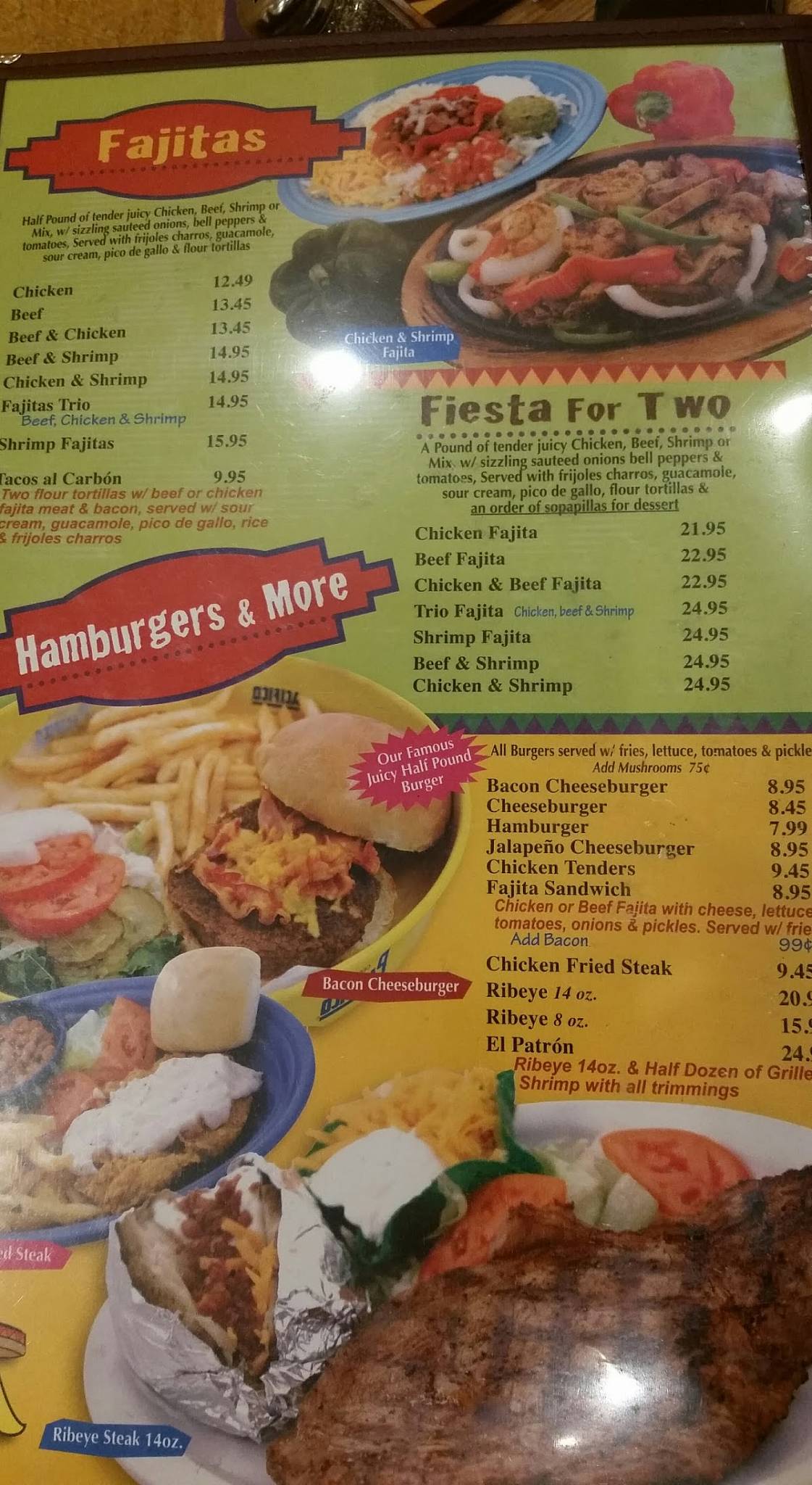 Menu at Amigo Juan restaurant, Texarkana, Morris Ln