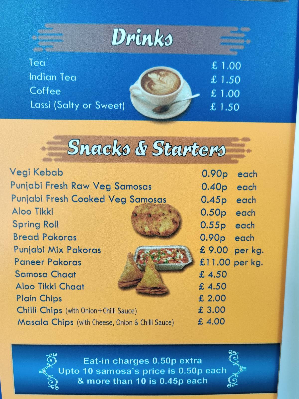 Menu at Anmol Sweet Centre restaurant, Leicester
