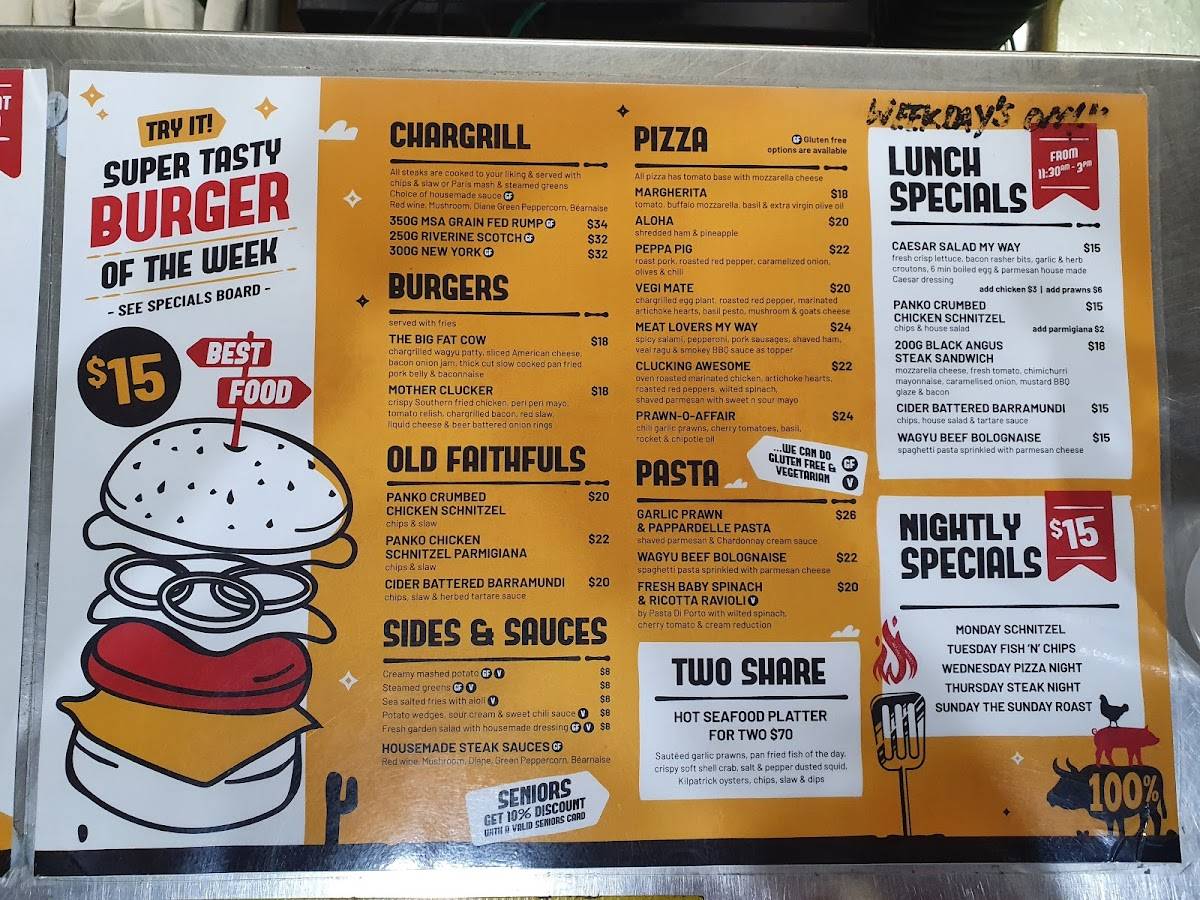 Menu at Anna Bay Tavern pub & bar, Anna Bay, 124 Gan Gan Rd