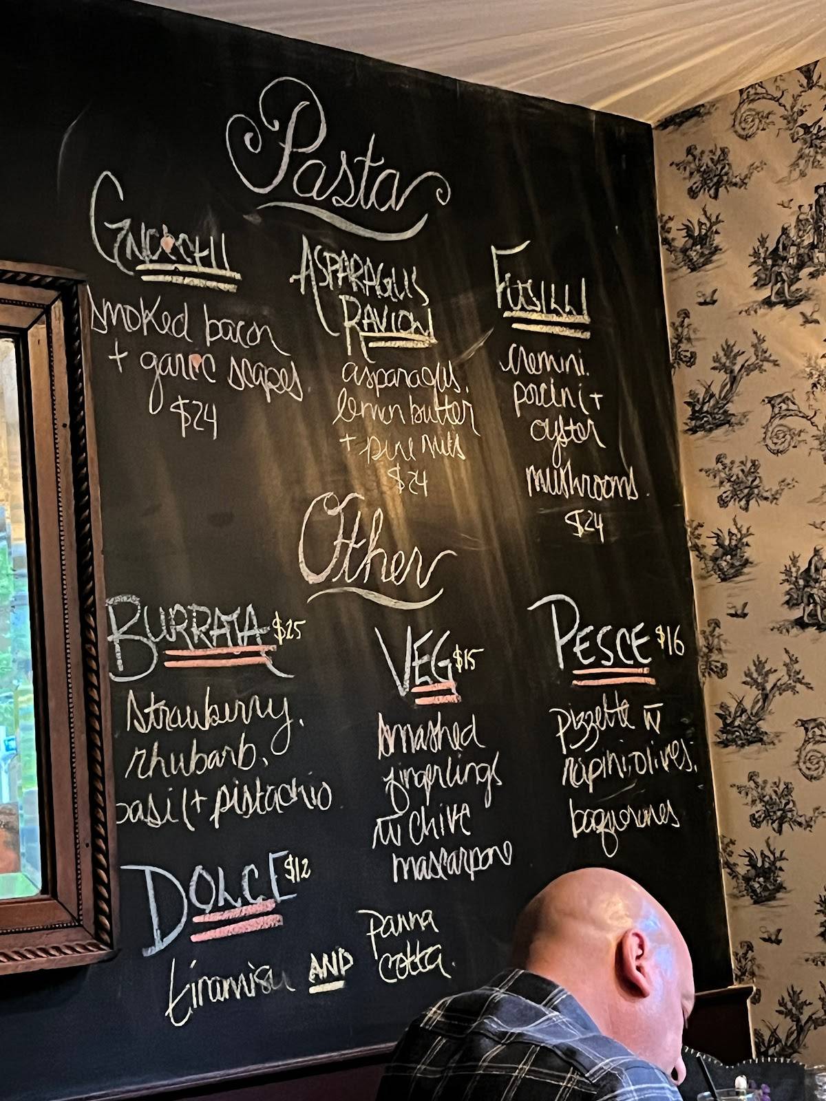 Menu at Annabelle Pasta Bar, Toronto